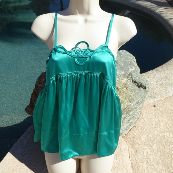 See By Chloe | Tops | See By Chloe Emerald Green Shiny Sleeveless ...